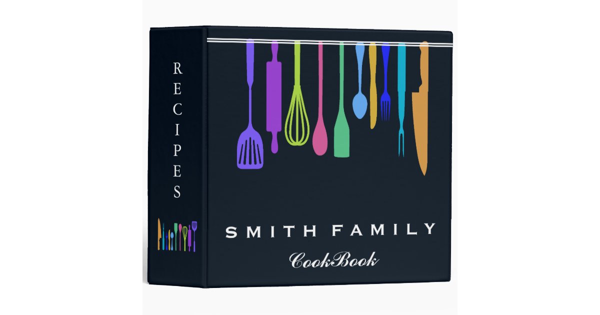 Personalized Family Recipe Cookbook 3 Ring Binder | Zazzle