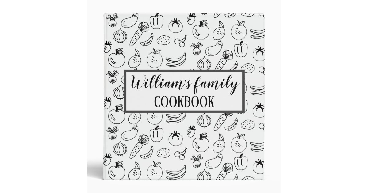 Personalized Family Recipe Cookbook 3 Ring Binder | Zazzle