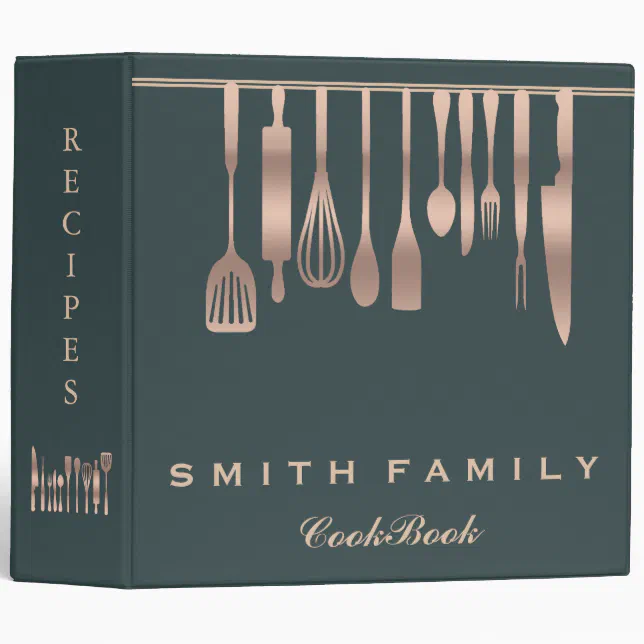 Personalized Family Recipe Cookbook 3 Ring Binder | Zazzle