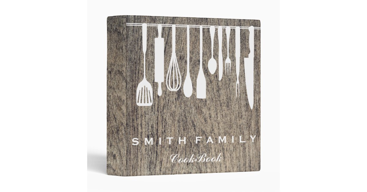 Personalized Family Recipe Cookbook Wood Binder | Zazzle