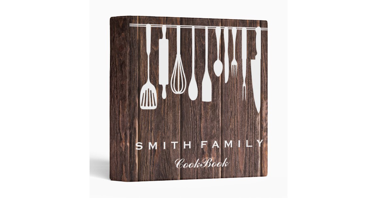 Personalized Family Recipe Cookbook Wood Binder | Zazzle