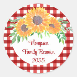Personalized Family Reunion Classic Round Sticker | Zazzle