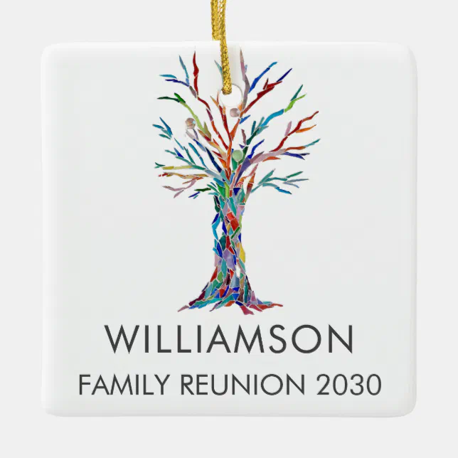 Personalized Family Reunion Family Tree Ceramic Ornament | Zazzle