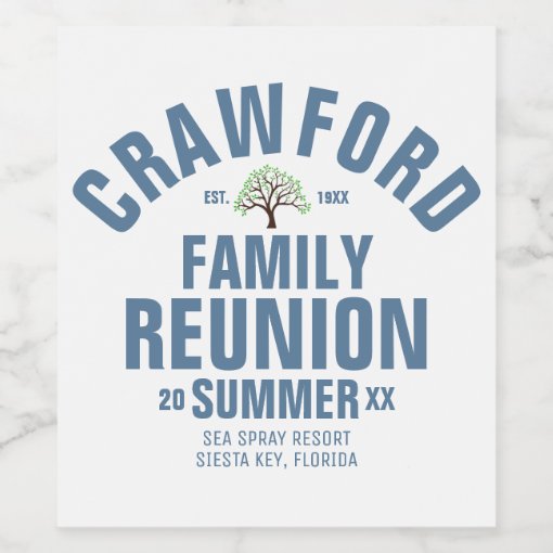 Personalized Family Reunion Food & Beverage Label | Zazzle
