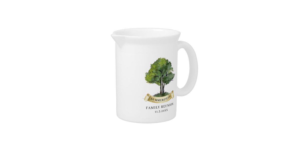 Personalized Family Reunion Tree Keepsake Beverage Pitcher | Zazzle