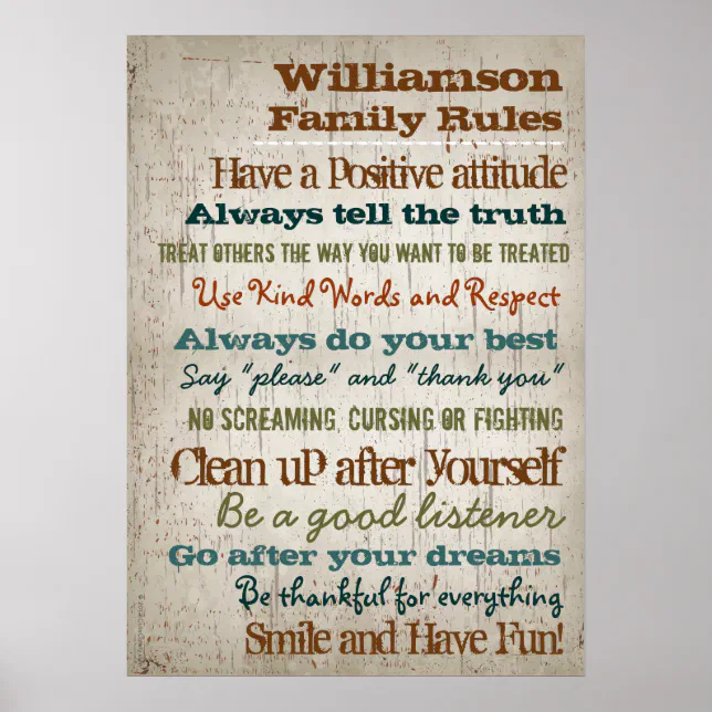 Personalized Family Rules House Sign | Zazzle
