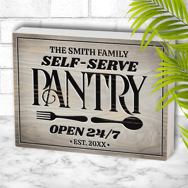 Personalized Family Self Serve Pantry Hours Sign | Zazzle