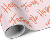 Personalized Family Signature Modern Script Pink Wrapping Paper | Zazzle