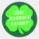 Personalized Family Signature Shamrock Green Classic Round Sticker | Zazzle