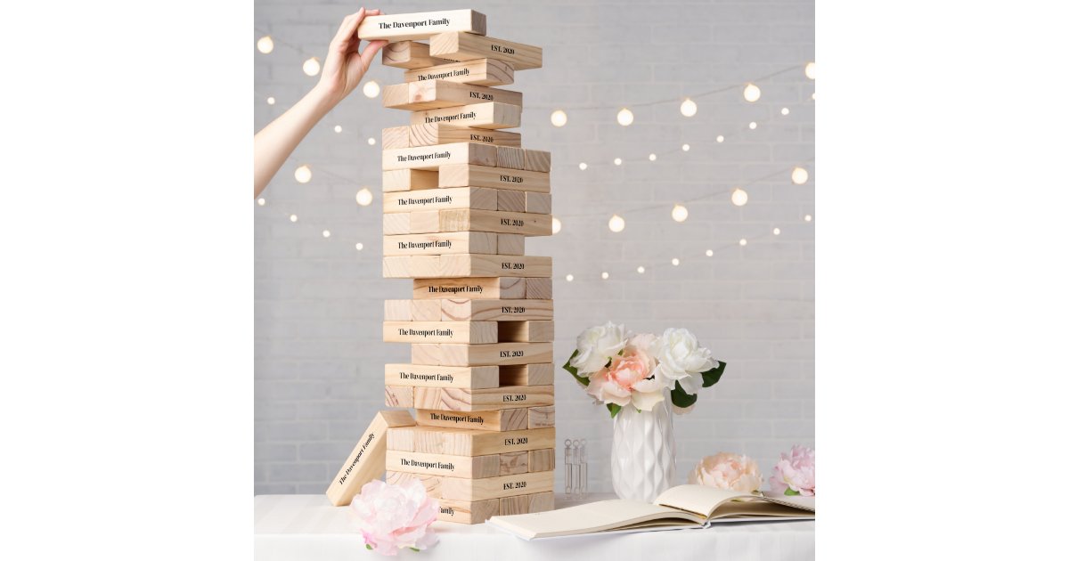 Personalized family topple tower | Zazzle