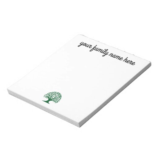 Personalized Family Tree Notepad | Zazzle