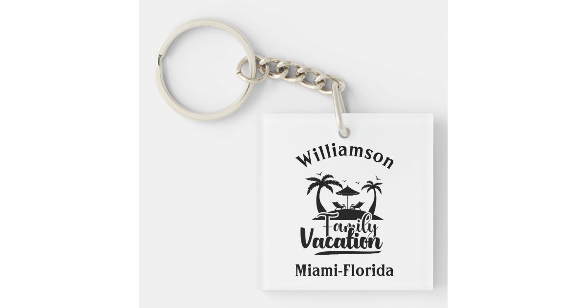 Personalized family vacation keychain | Zazzle