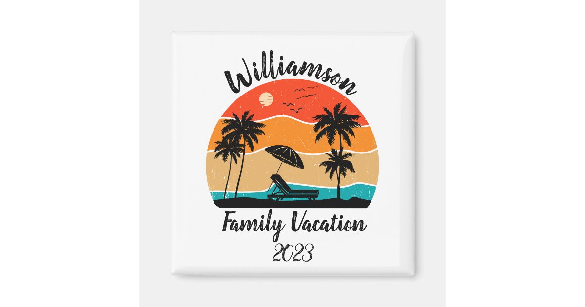Personalized family vacation magnet | Zazzle