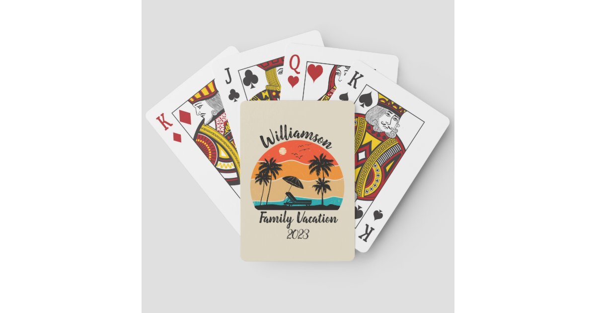 Personalized family vacation poker cards | Zazzle