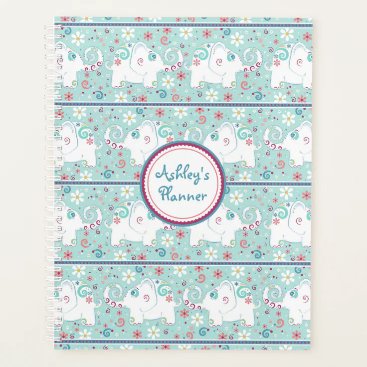 Personalized Fancy Elephants on Parade Planner | Zazzle