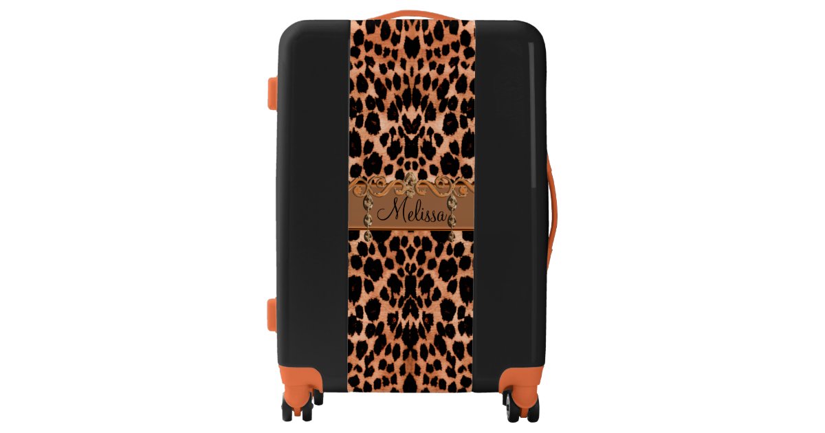Personalized Fancy Leopard Print Luggage | Zazzle