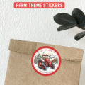 Personalized Farm Tractor Christmas Classic Round Sticker | Zazzle