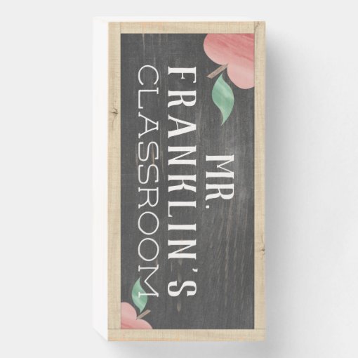 Personalized Farmhouse Teacher's Classroom Wooden Wooden Box Sign | Zazzle