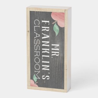 Personalized Farmhouse Teacher's Classroom Wooden Wooden Box Sign | Zazzle