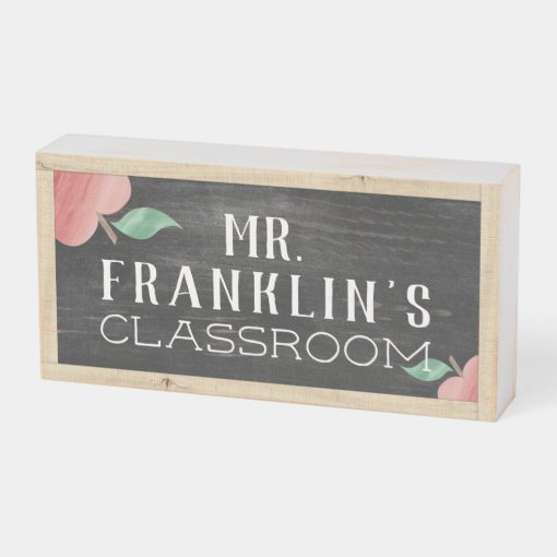 Personalized Farmhouse Teacher's Classroom Wooden Wooden Box Sign | Zazzle