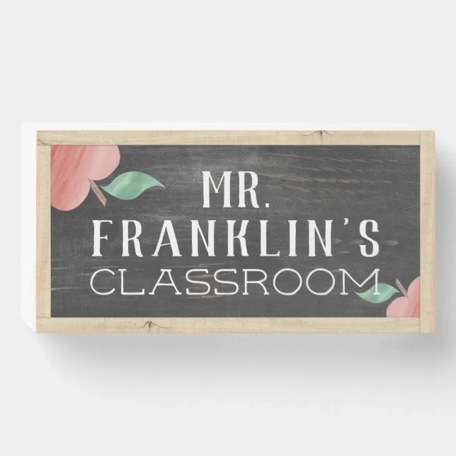Personalized Farmhouse Teacher's Classroom Wooden Wooden Box Sign | Zazzle