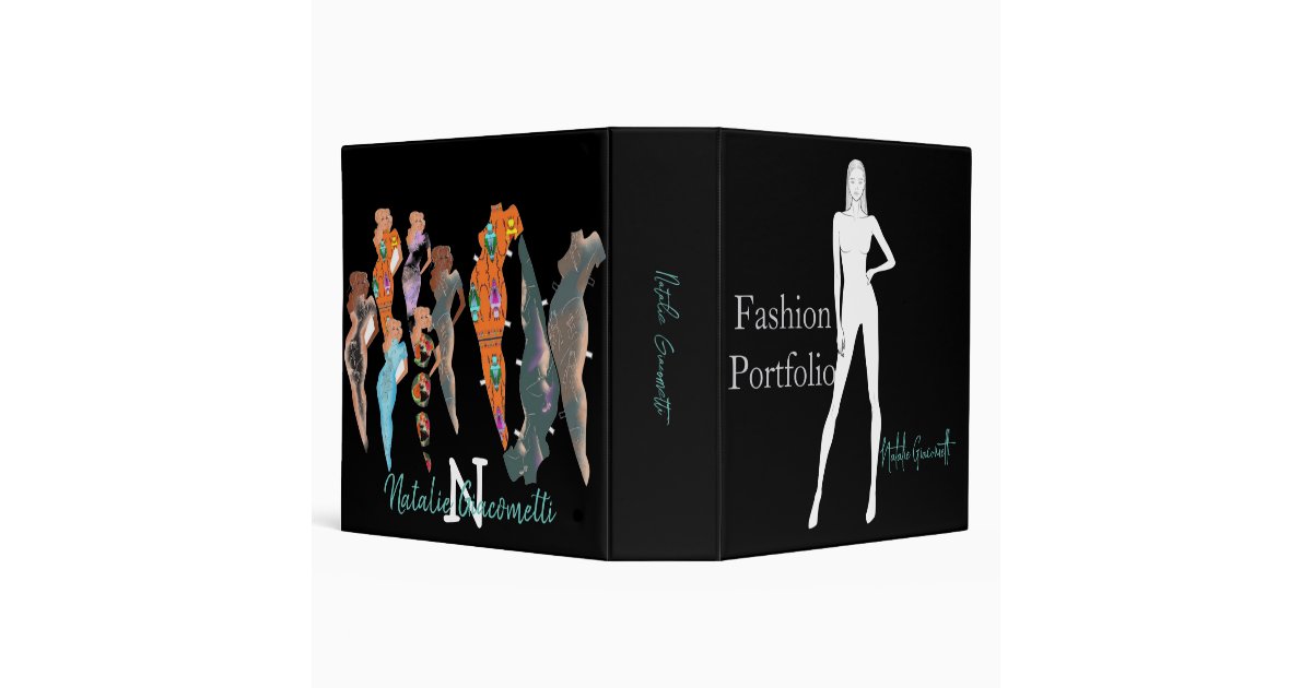 Personalized Fashion Portfolio Cover Page Design 3 Ring Binder | Zazzle