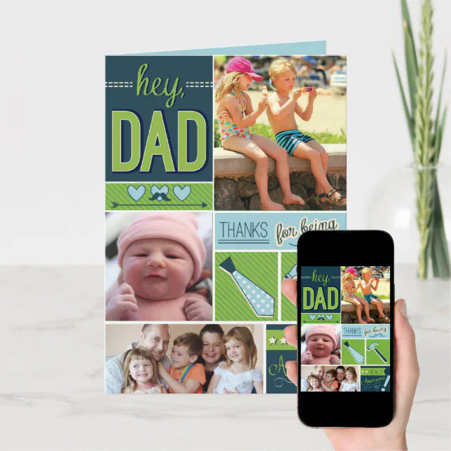Personalized Fathers Day Card with Photos | Zazzle