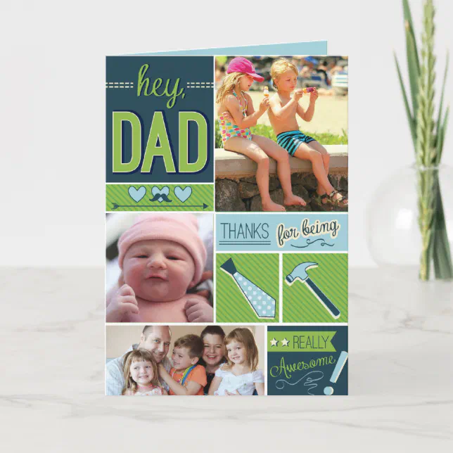 Personalized Fathers Day Card with Photos | Zazzle