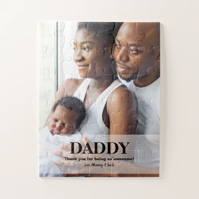 Personalized Father's day Gift Idea Daddy photo Jigsaw Puzzle | Zazzle