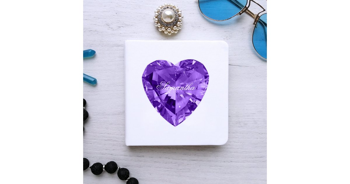 Personalized Faux Shiny Amethyst Purple Gemstone Sticker | Zazzle