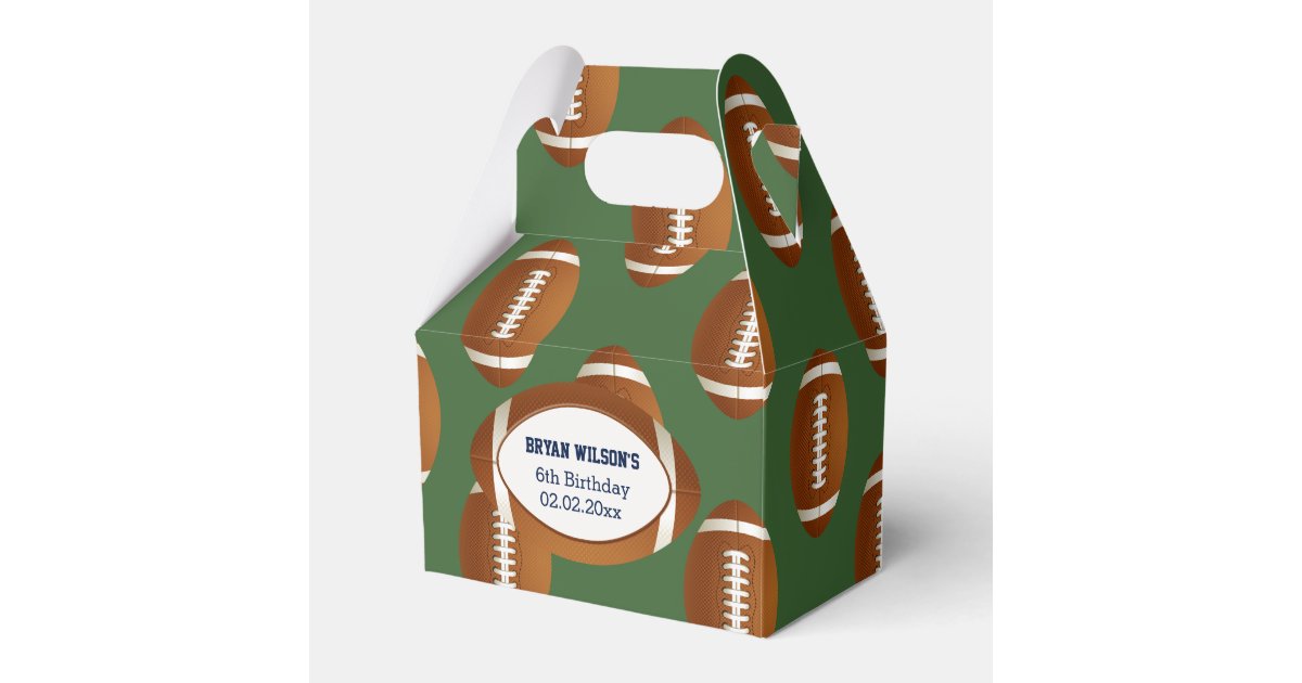 Personalized favor box Sports Party football theme | Zazzle