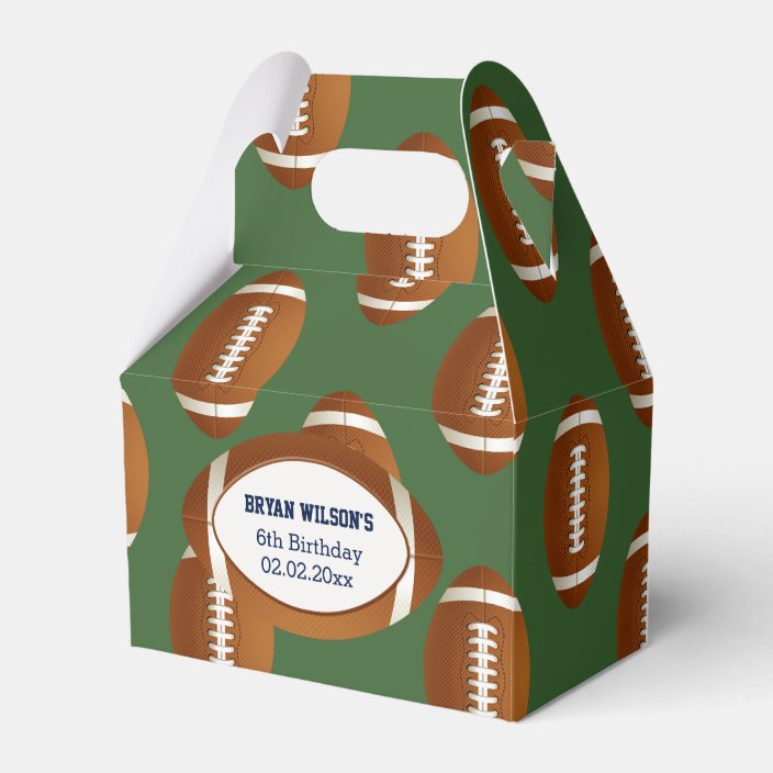 Personalized favor box Sports Party football theme | Zazzle.com