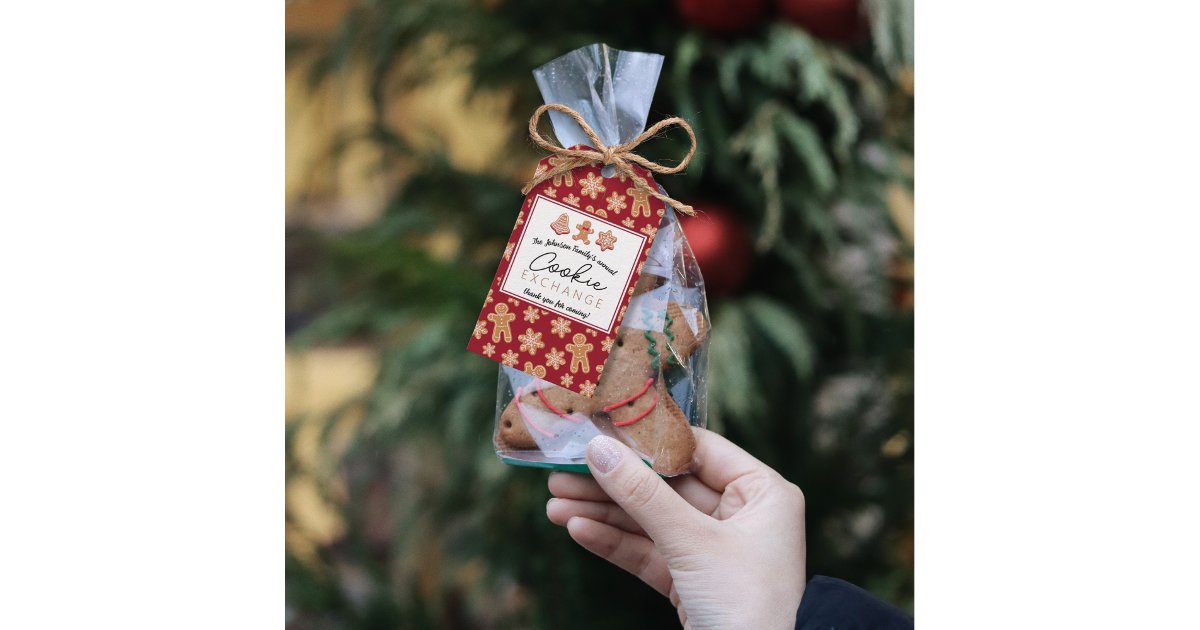 Personalized Favor Tag Christmas Cookie Exchange | Zazzle
