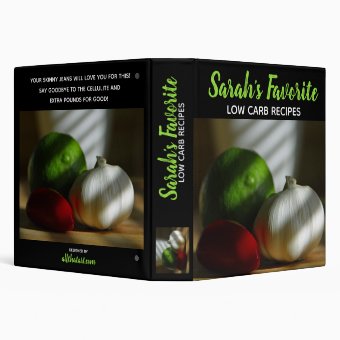 Personalized Favorite Low Carb Keto Recipe Storage Binder | Zazzle