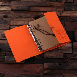 Personalized Felt Notebook & Keychain- Orange | Zazzle