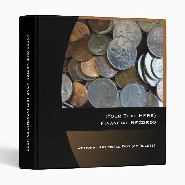 Personalized Financial Records Binder, USD Coins Binder | Zazzle
