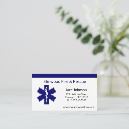Personalized Fire and Rescue Business Card | Zazzle