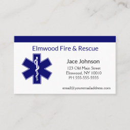 Personalized Fire and Rescue Business Card | Zazzle