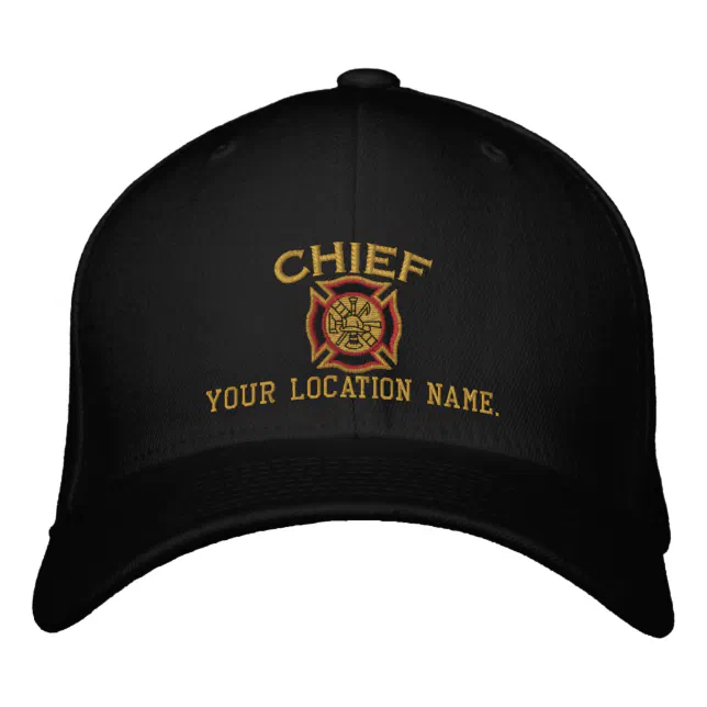 Personalized Fire Chief Custom Cap Embroidery | Zazzle