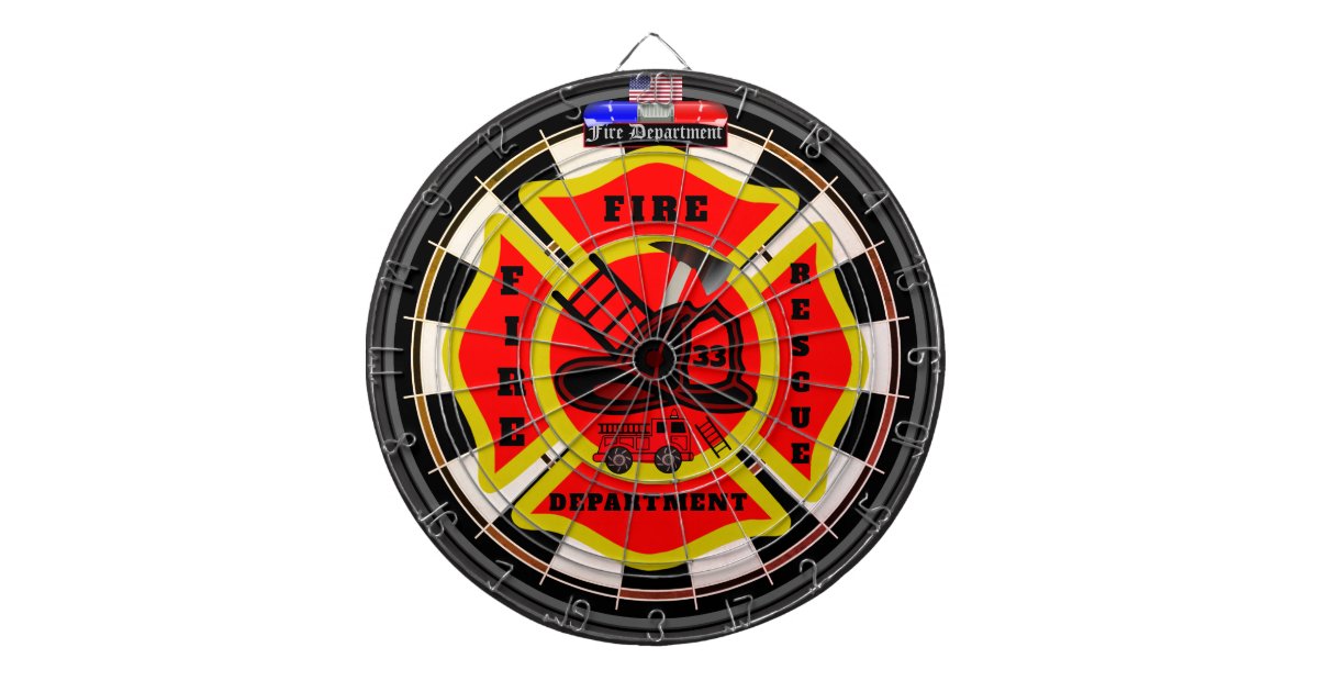 Personalized Fire Department Multi-Target Dart Board | Zazzle