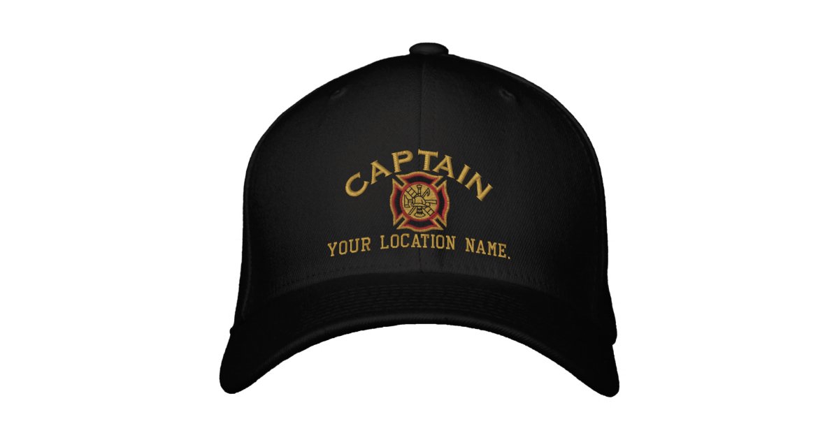 Personalized Firefighter Captain Cap Embroidery | Zazzle
