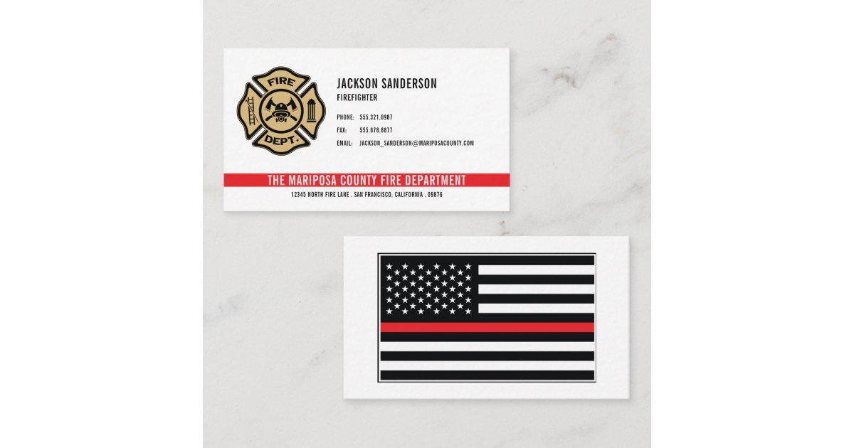 Personalized Firefighter Fire Department Logo Business Card | Zazzle