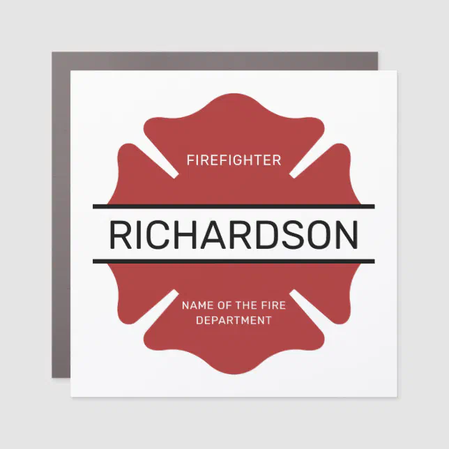 Personalized Firefighter Red Logo Symbol Car Magnet | Zazzle