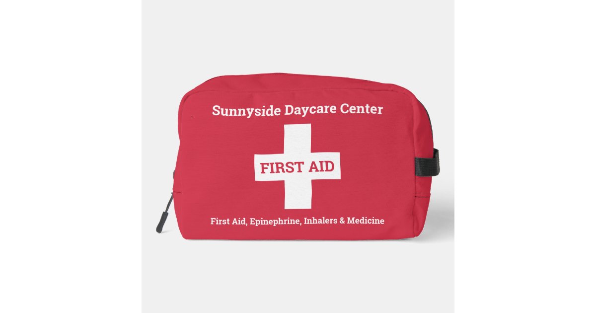 Personalized First Aid Kit Medicine Red Tote Bag | Zazzle
