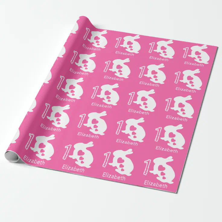 Personalized First Birthday girl Wrapping Paper | Zazzle