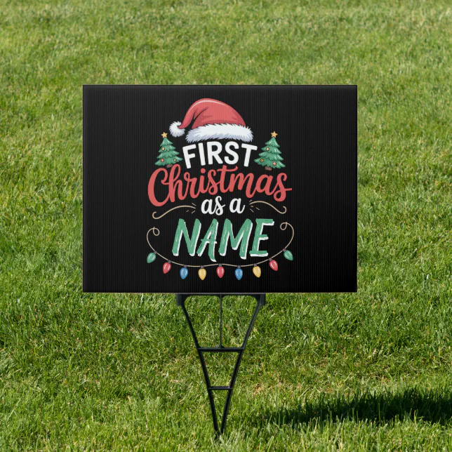 Personalized First Christmas As A Family Matching Sign | Zazzle