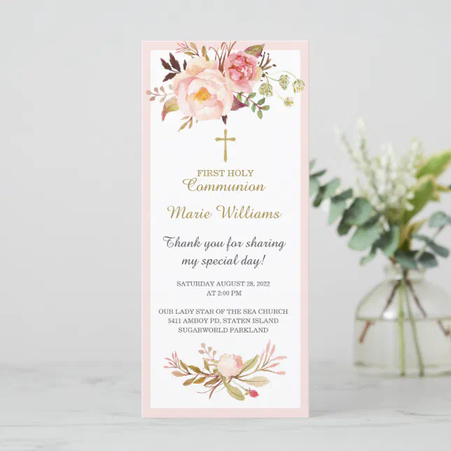 Personalized First Communion Prayer Card | Zazzle