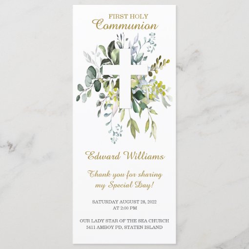 Personalized First Communion Prayer Card | Zazzle