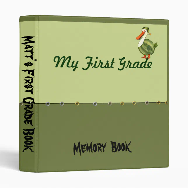 Personalized First Grade Book School Memory Binder | Zazzle