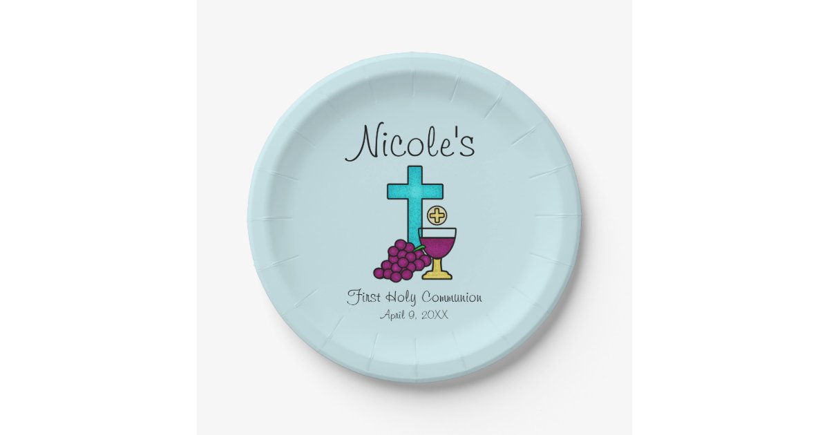 Personalized First Holy Communion Paper Plates | Zazzle